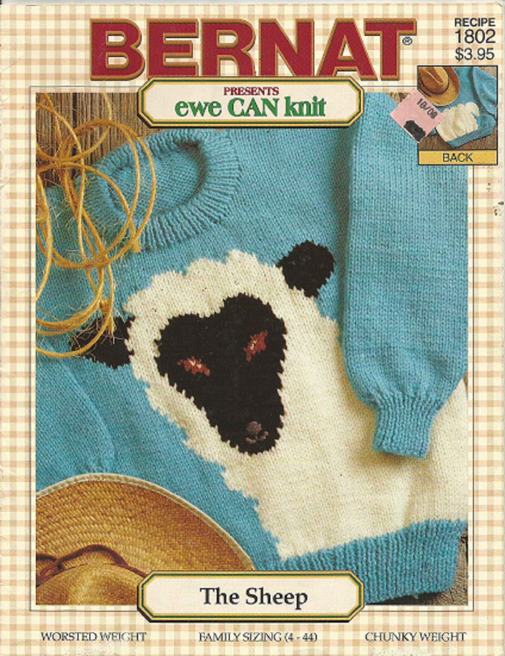 The SHEEP Sweater Graph KNITTING PATTERN 1802, Family Sizing 4 44, Ewe ...