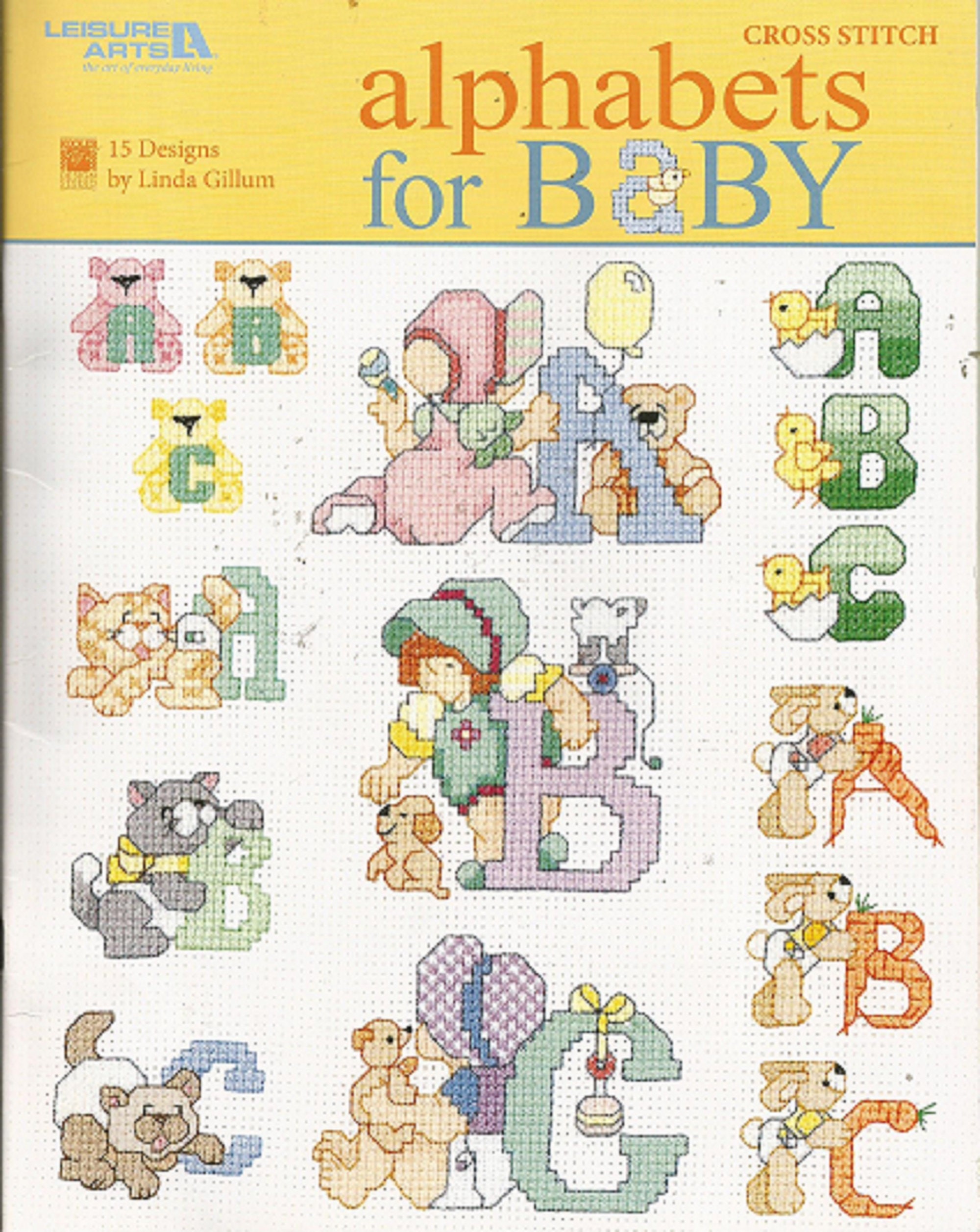 ALPHABETS for BABY Cross Stitch PATTERN Book 15 Designs by Linda Gillum ...