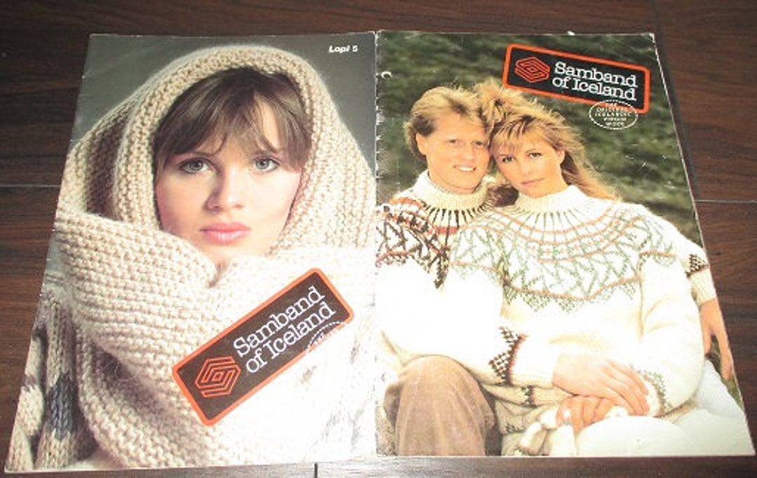 SAMBAND OF ICELAND Two Vintage Knitting Pattern Books Men's Women's ...
