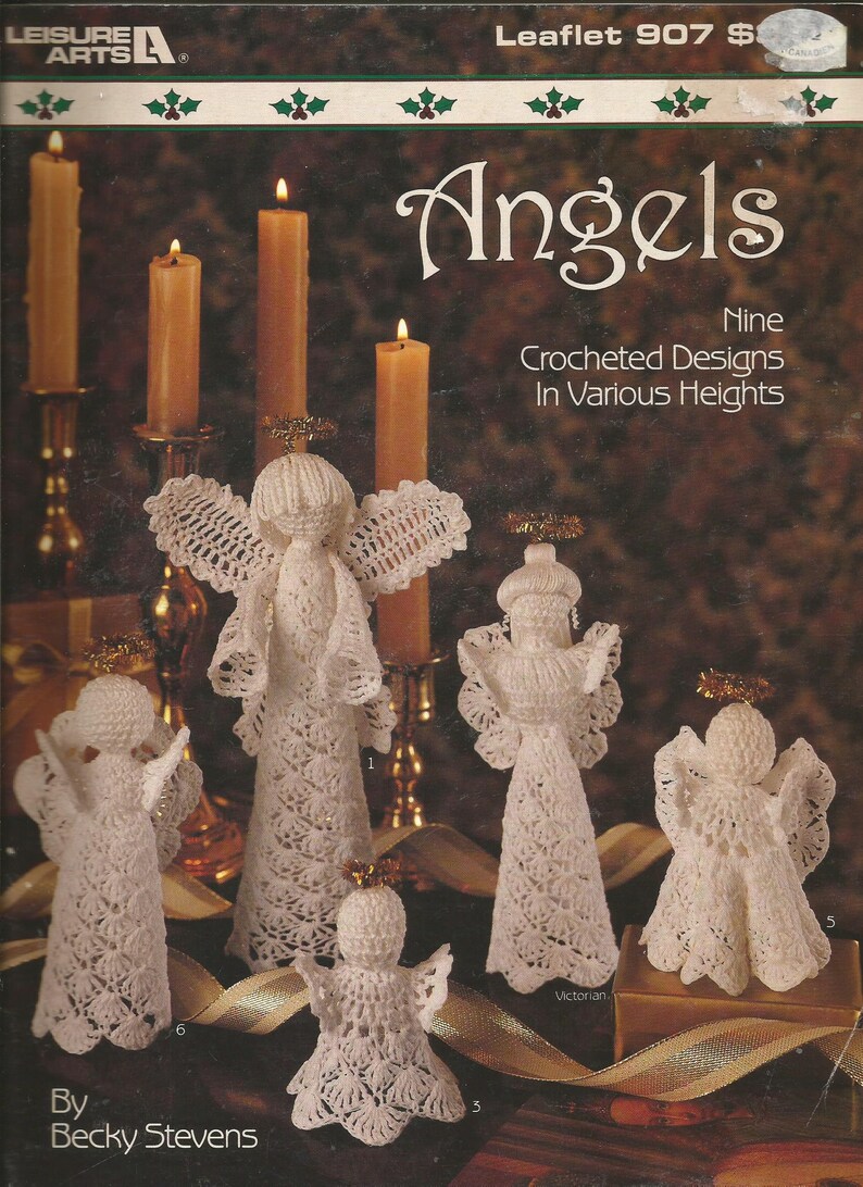 ANGELS Crochet PATTERN Nine Crocheted Designs in Various Heights ...