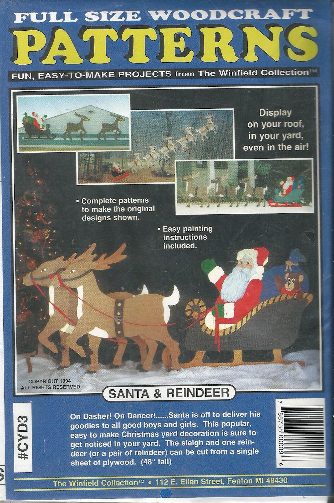 Full Size WOODCRAFT Pattern #CYD3 - SANTA & Reindeer - Christmas Yard ...