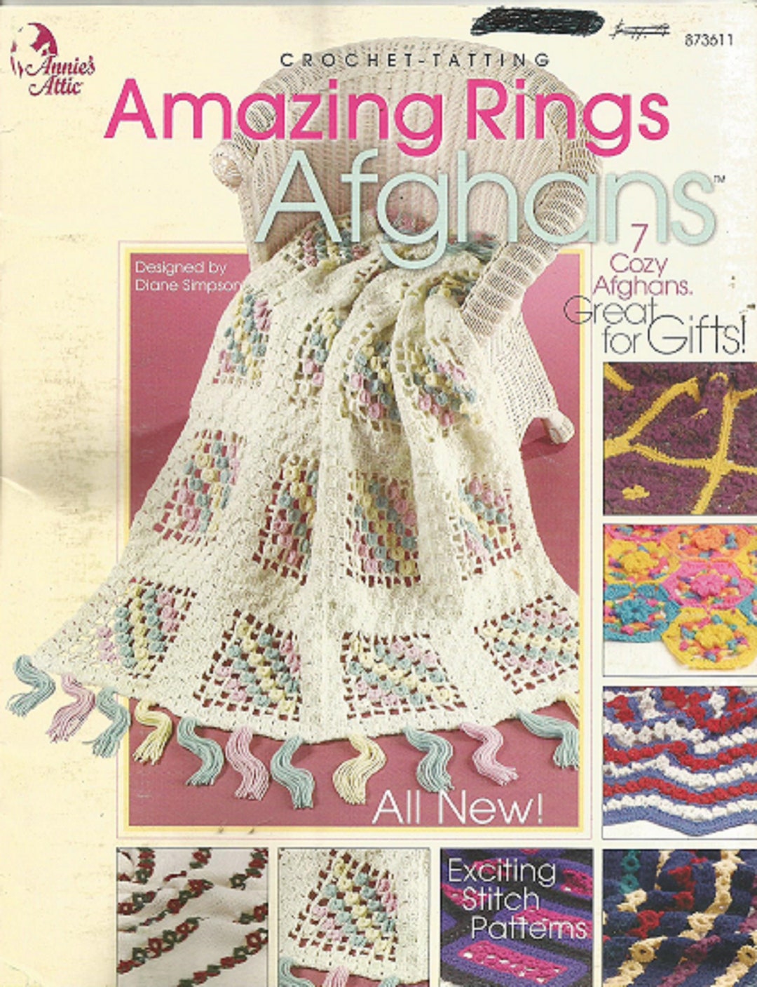 CROCHET-TATTING Amazing Rings AFGHANS Pattern Book - Annie's Attic - 7 ...