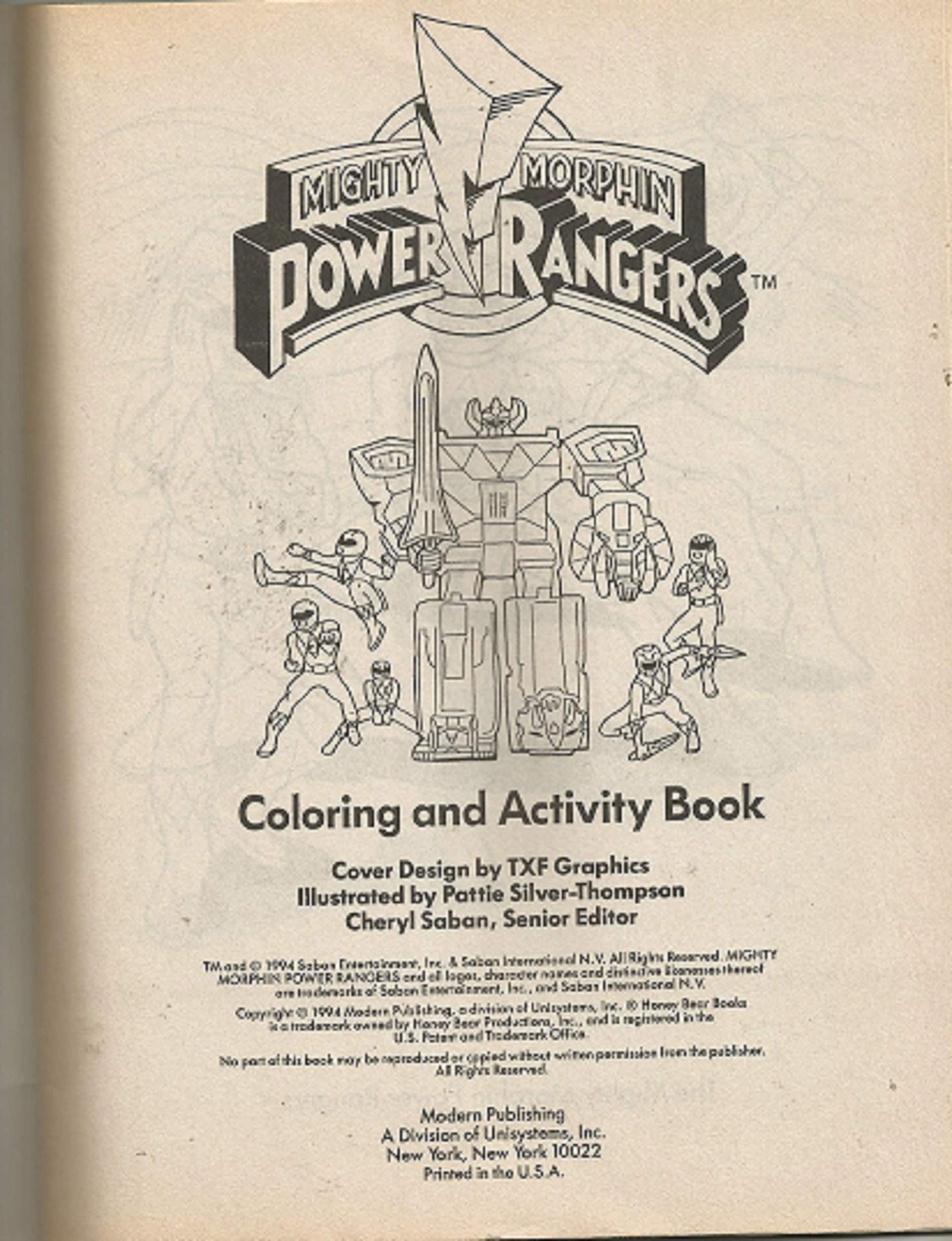 Vintage Mighty Morphin POWER RANGERS Coloring and Activity BOOK Mazes ...