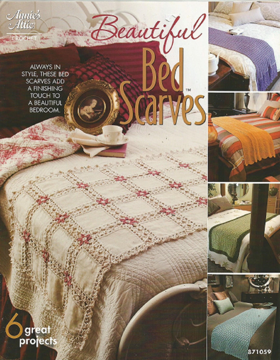 CROCHET Beautiful BED SCARVES Pattern Annie's Attic - 6 Great Projects ...