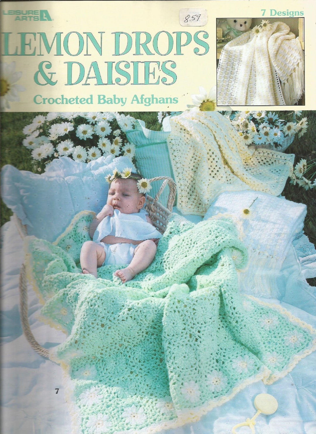 CROCHETED BABY AFGHANS Pattern Book Lemon Drops & Daisies 7 Designs ...