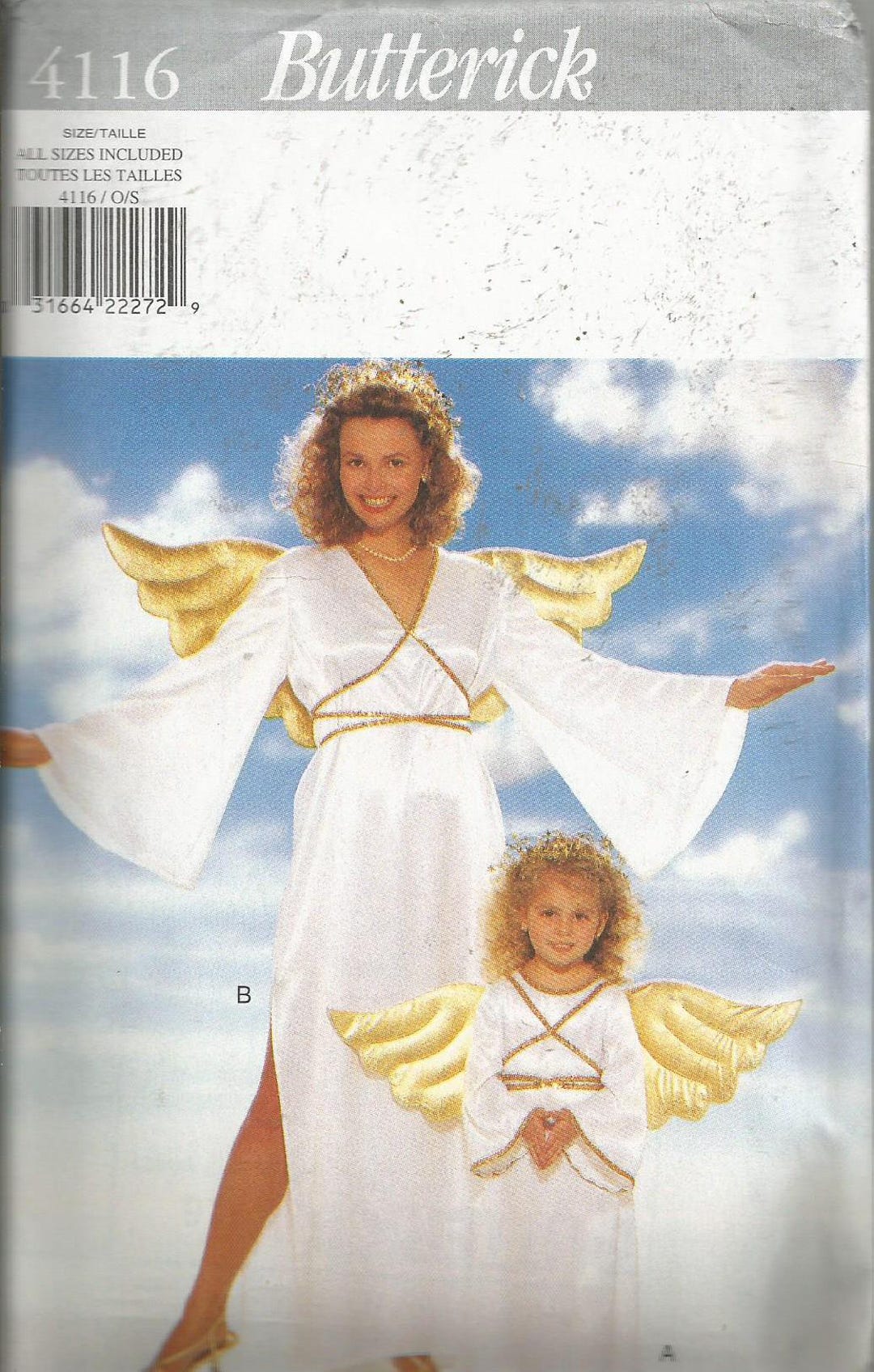 BUTTERICK COSTUME Pattern 4116 - Children's/misses Angel Costume, Very ...