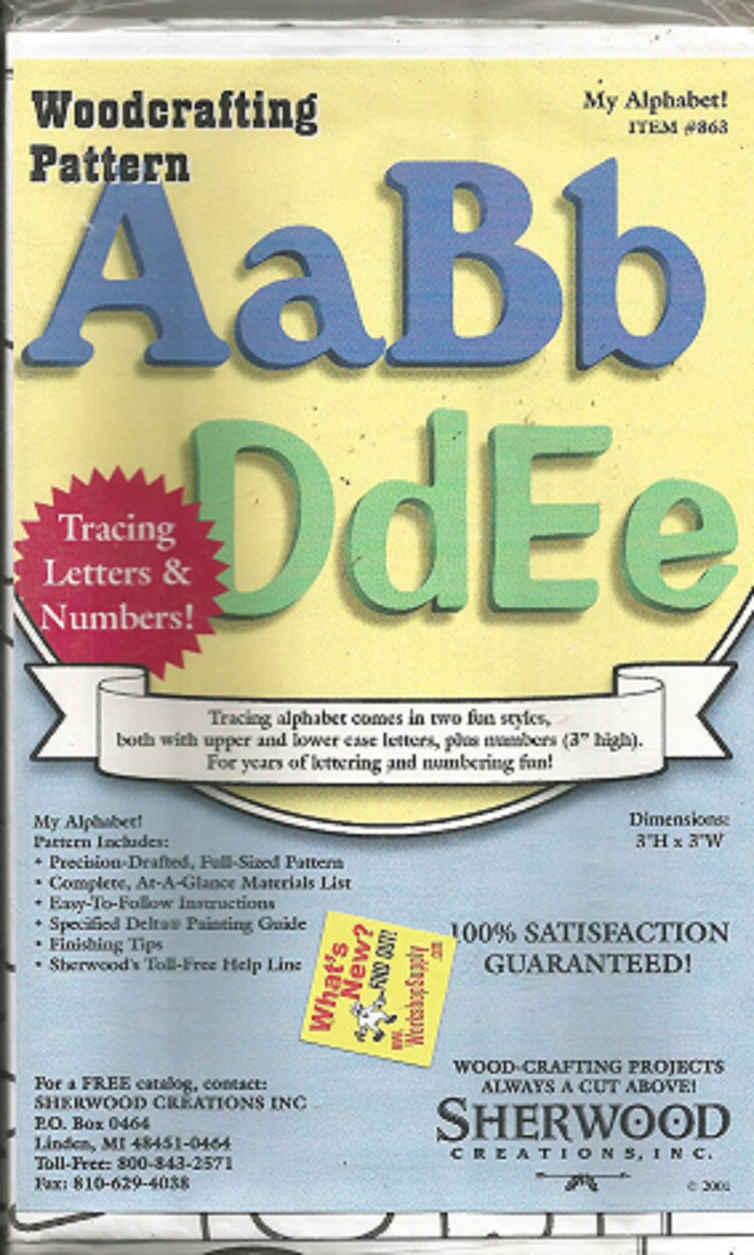 WOODCRAFTING PATTERN My ALPHABET Full-size Pattern C. 2001 Sherwood ...