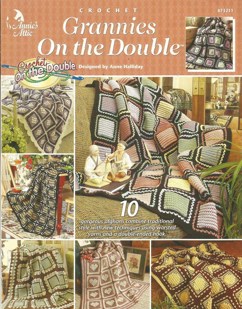 CROCHET GRANNIES on the Double AFGHAN Patterns 2002 Annie's Attic ...