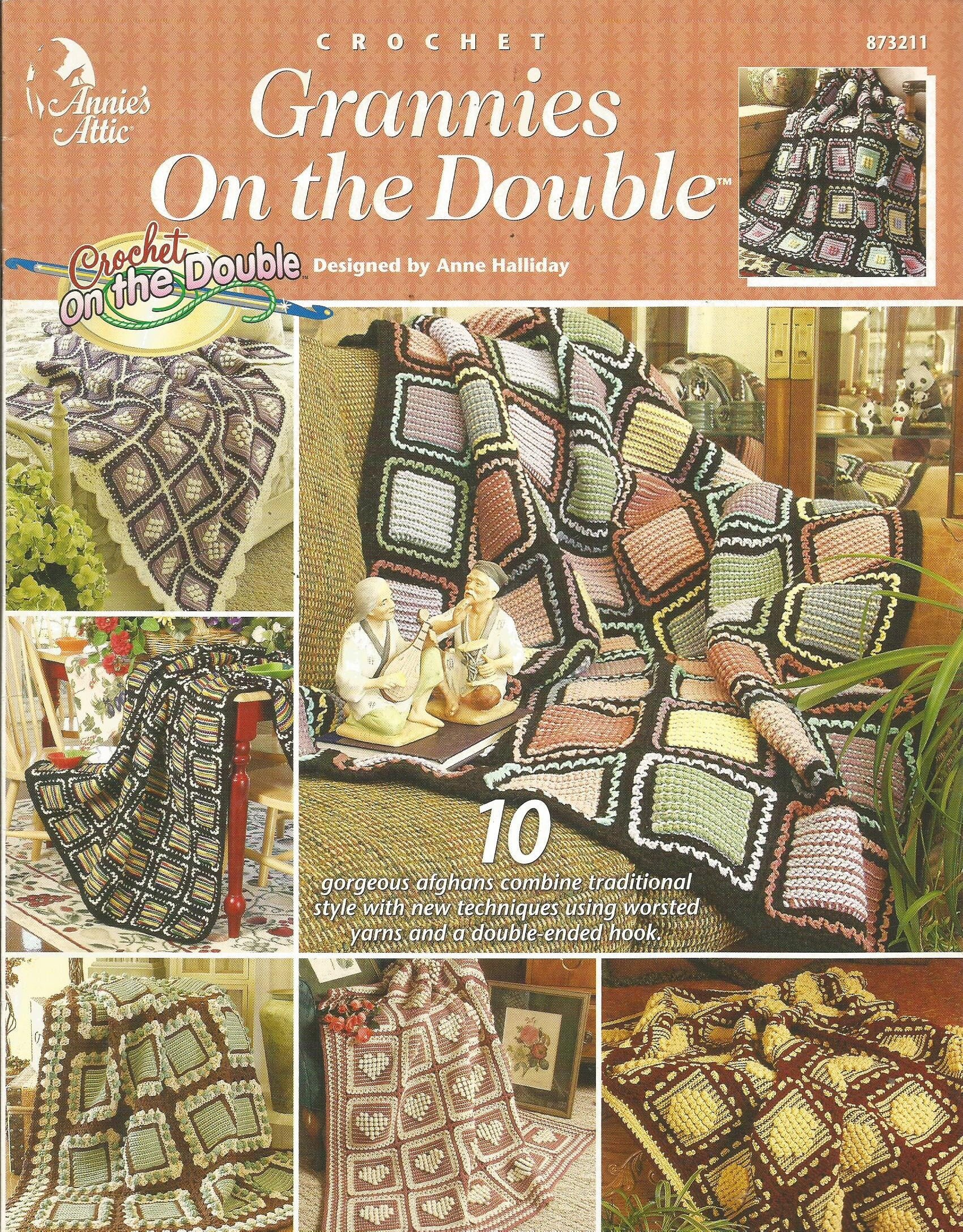 CROCHET GRANNIES on the Double AFGHAN Patterns 2002 Annie's Attic ...
