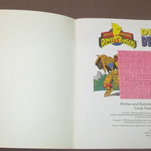 Mighty Morphin POWER RANGERS Book - DINOZORDS Dynamic Mazes - C. 1994 ...