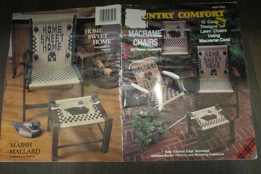 MACRAME Lawn CHAIRS PATTERN Book - Country Comfort - 12 Country Designs ...