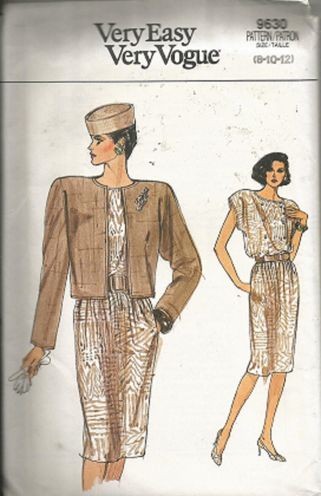 Very EASY Very VOGUE Patterns 9630 - Misses JACKET and Dress - Size 8 ...