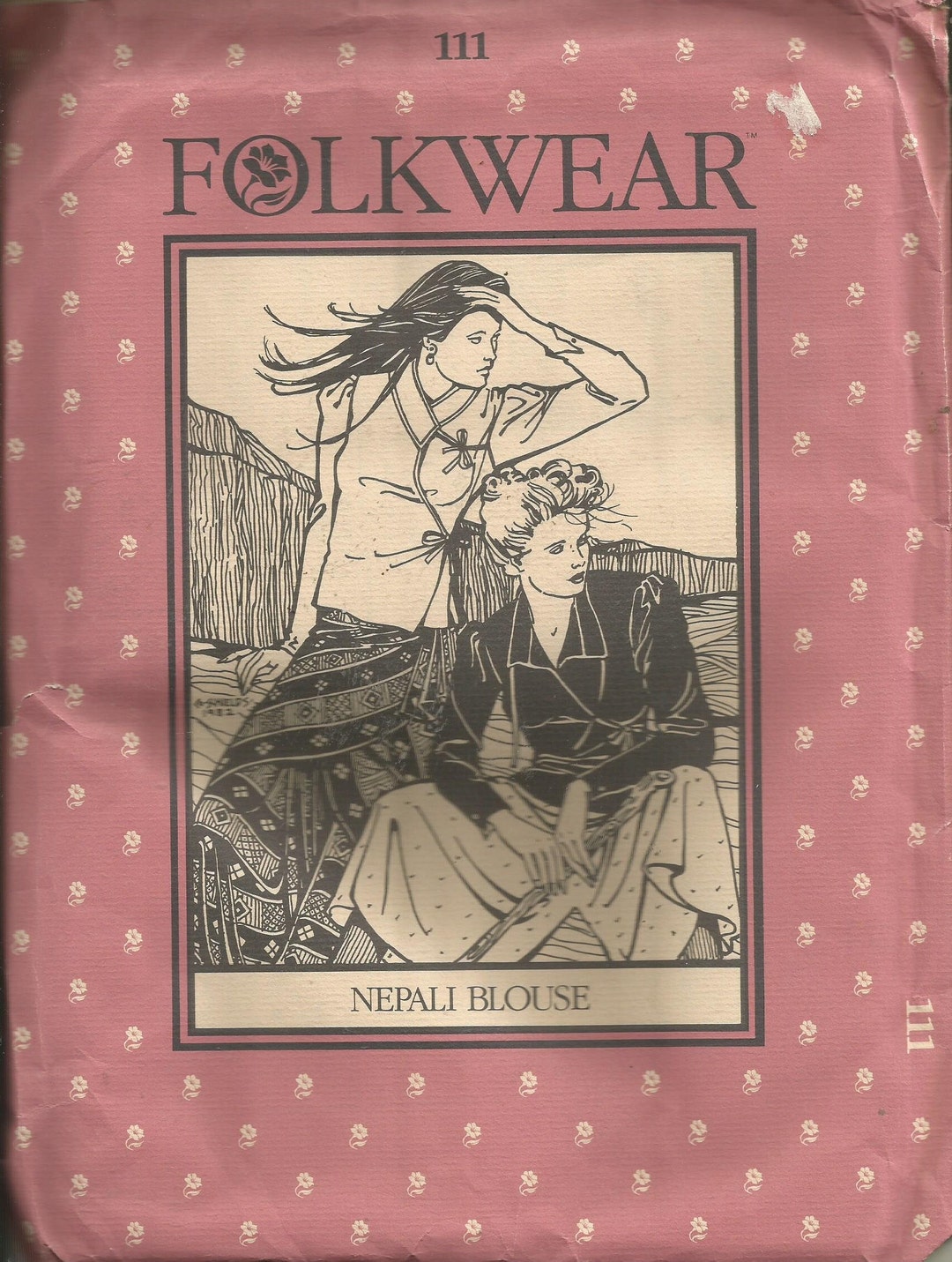FOLKWEAR NEPALI Blouse PATTERN 111 - Semi-fitted Over-blouse is Sizes ...