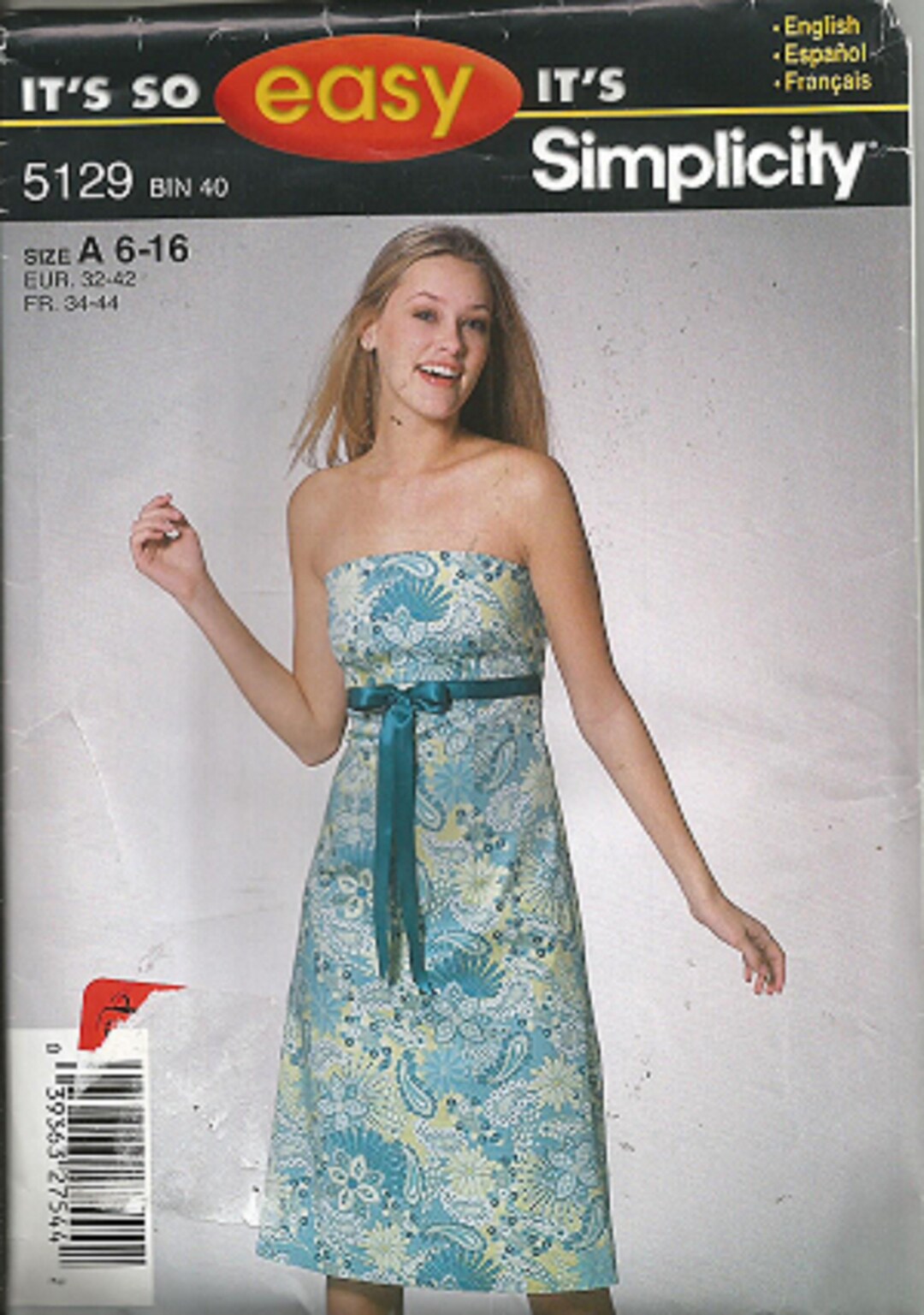 MISSES Easy Petite DRESS in Two LENGTH Simplicity Pattern 5129 long or ...