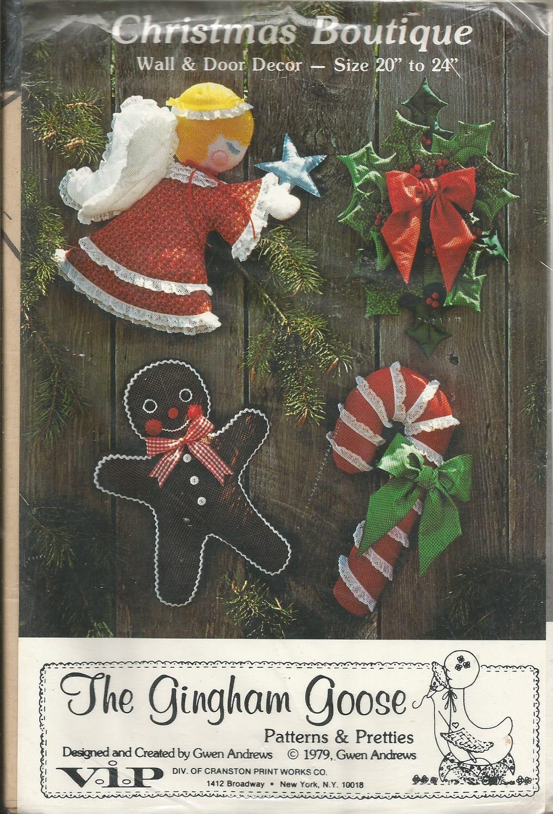 CHRISTMAS BOUTIQUE Wall and Door Decor Pattern the Gingham Goose Angel ...
