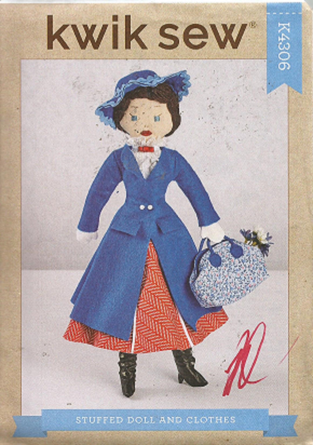 Stuffed DOLL and CLOTHES Kwik Sew PATTERN K4306 Pattern for Doll 17 ...