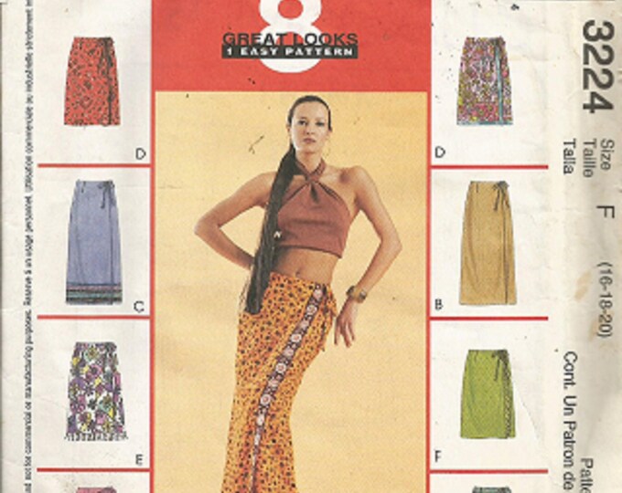 Misses WRAP SKIRT Sewing PATTERN in Two Lengths - Mccall's Pattern 3224 ...