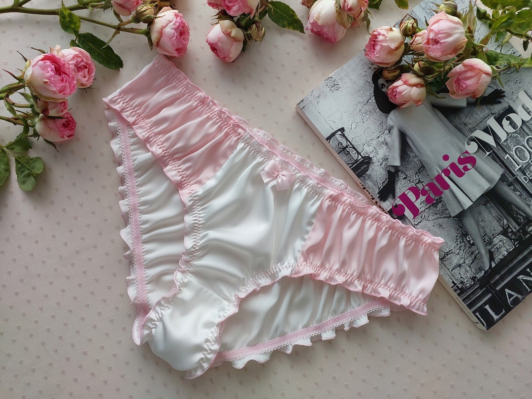 Silk Ruffled Panties, Bicolor Silk Panties, Silk Lingerie - Etsy