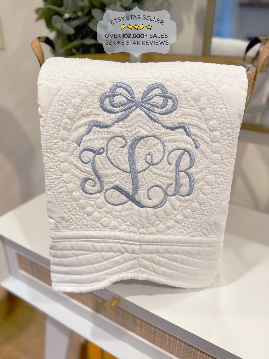 Personalized Embroidered Baby Blanket, Custom Cotton Heirloom Quilt ...