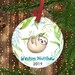 Children's Christmas Ornament.baby Sloth.christmas Ornament ...