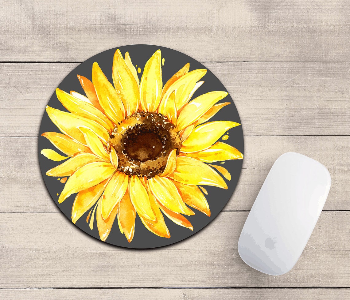 Sunflower Mouse Pad/mousepad/watercolor Floral/desk | Etsy