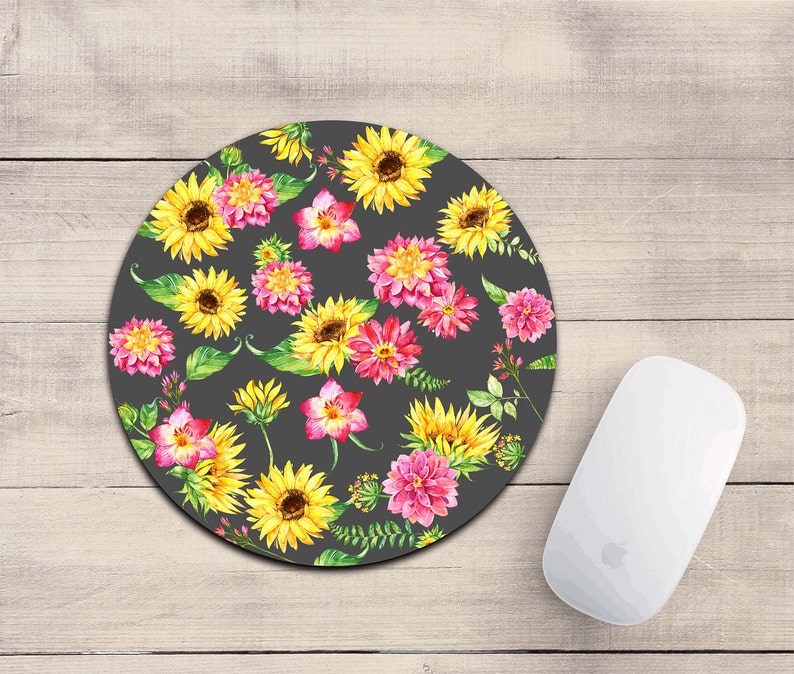 Sunflower Mouse Pad/mousepad/watercolor Floral/desk - Etsy