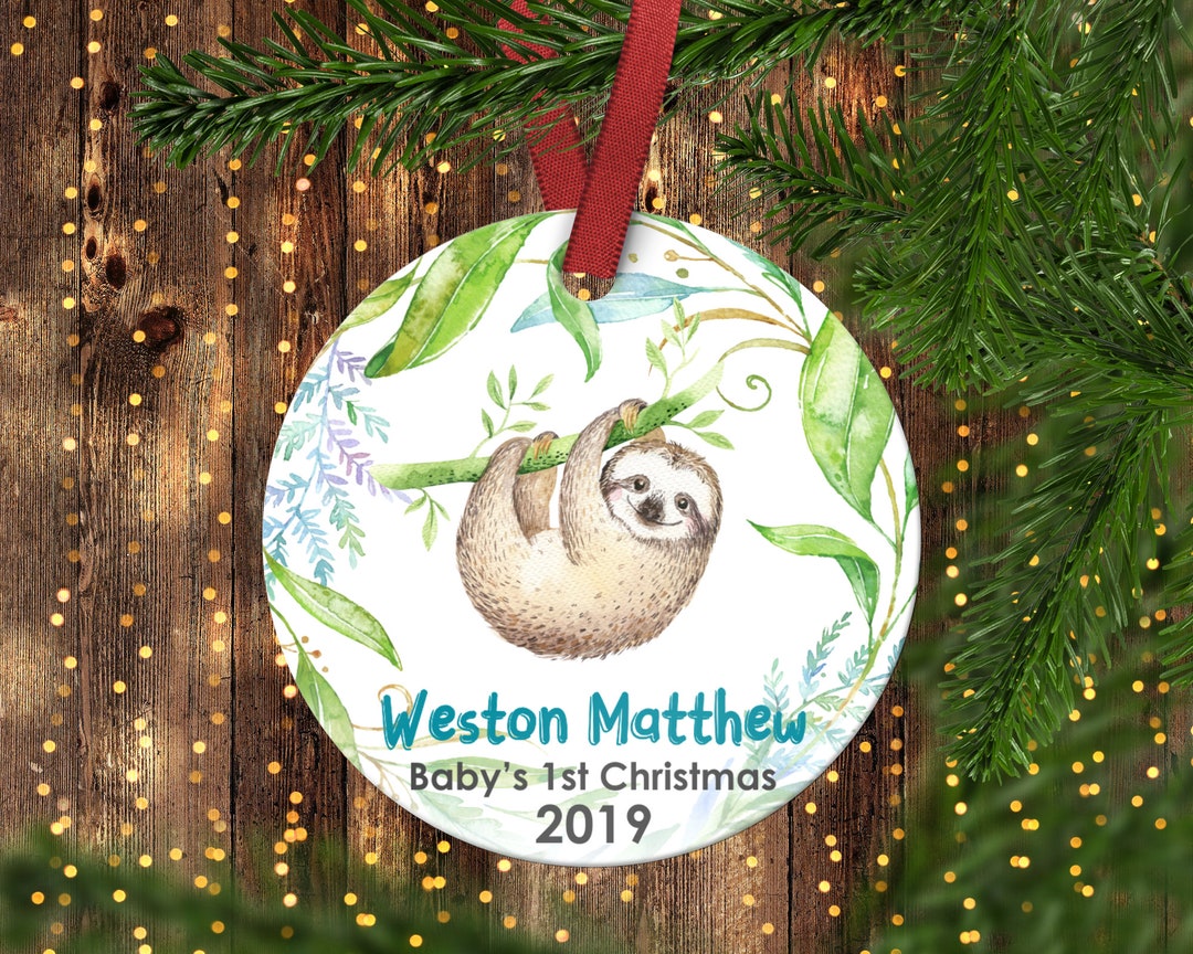 Baby's FIRST Christmas Ornament.baby Sloth.christmas Ornament ...