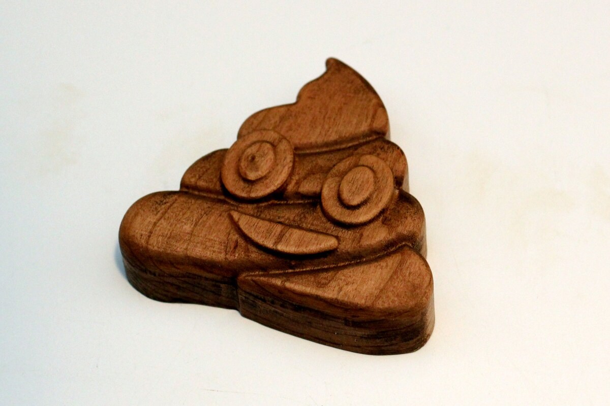 Wooden Poop Emoji Figurine (3") - Etsy