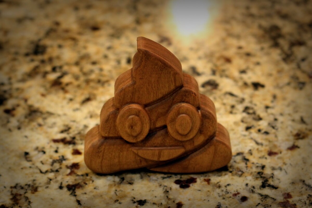 Wooden Poop Emoji Figurine (3") - Etsy