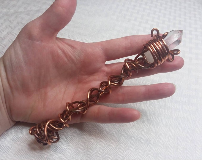 Solid Copper Wire Wrapped Quartz Point Wand QW101 Ethereal - Etsy