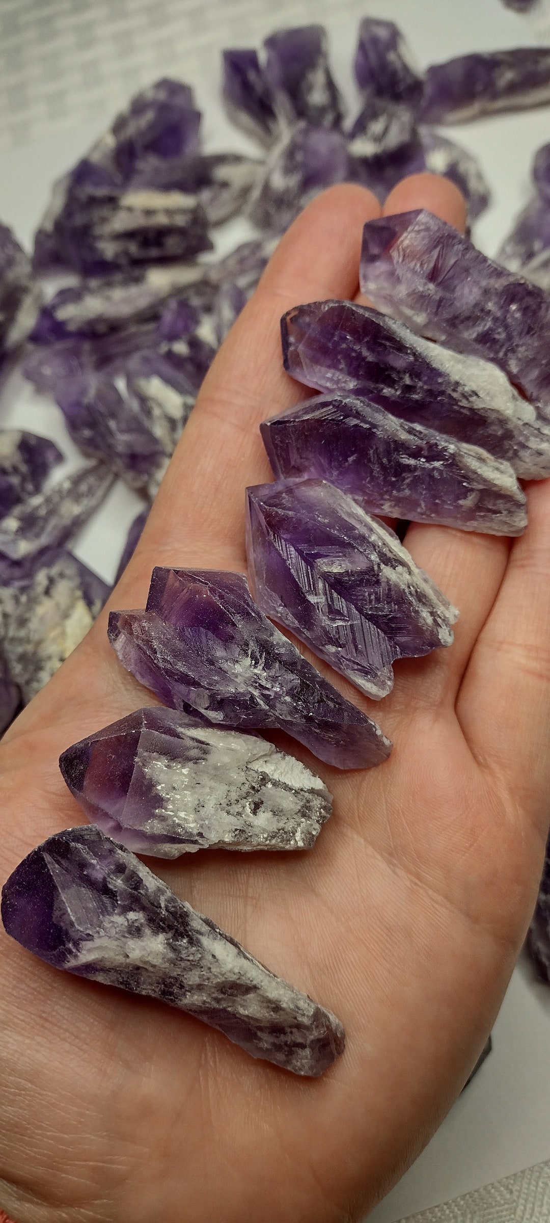 Bahia Amethyst Crystal Point Elestial Amethyst Wand, Dragon Tooth ...