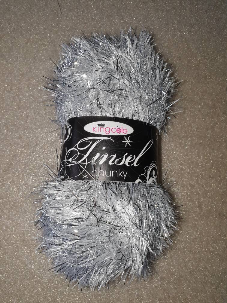 King Cole Tinsel yarn Chunky silver 50g - Etsy.de