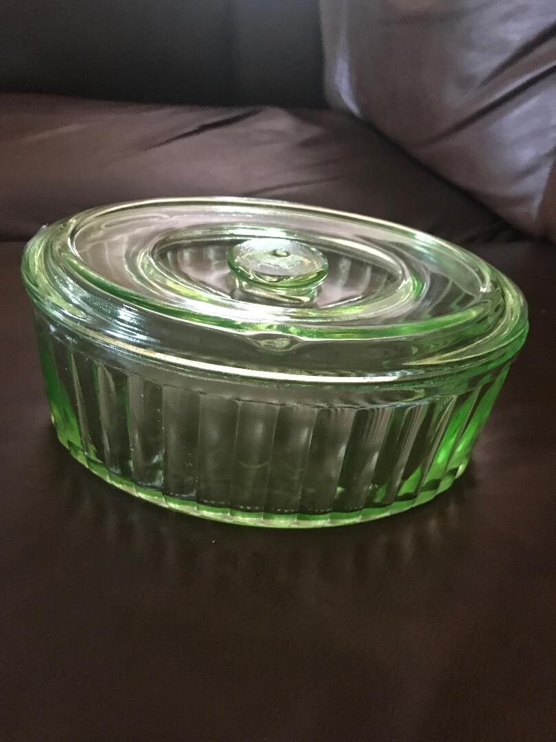 Depression Green Covered Refrigerator Dish - Etsy