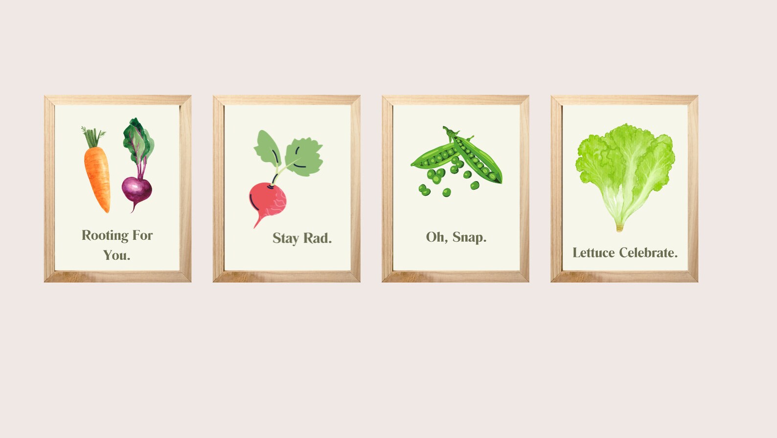 Four Digital Vegetable Pun Kitchen Posters - Etsy