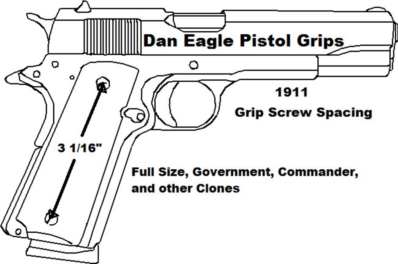 1911 Pistol Grip Template