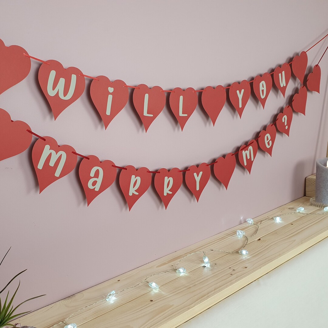 Will You Marry Me Love Heart Proposal Banner Marry Me - Etsy
