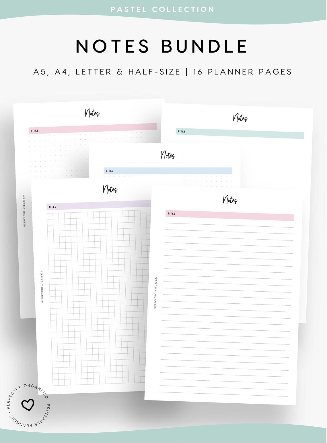 PRINTABLE Notes Bundle Notes Pages Notes Dot Grid Notes - Etsy