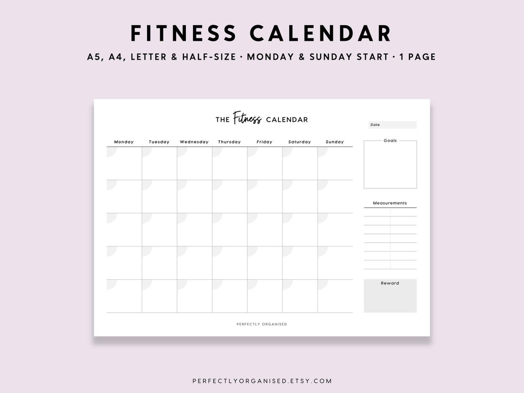 Fitness Calendar | Monthly Workout Calendar, Monthly Fitness Calendar ...