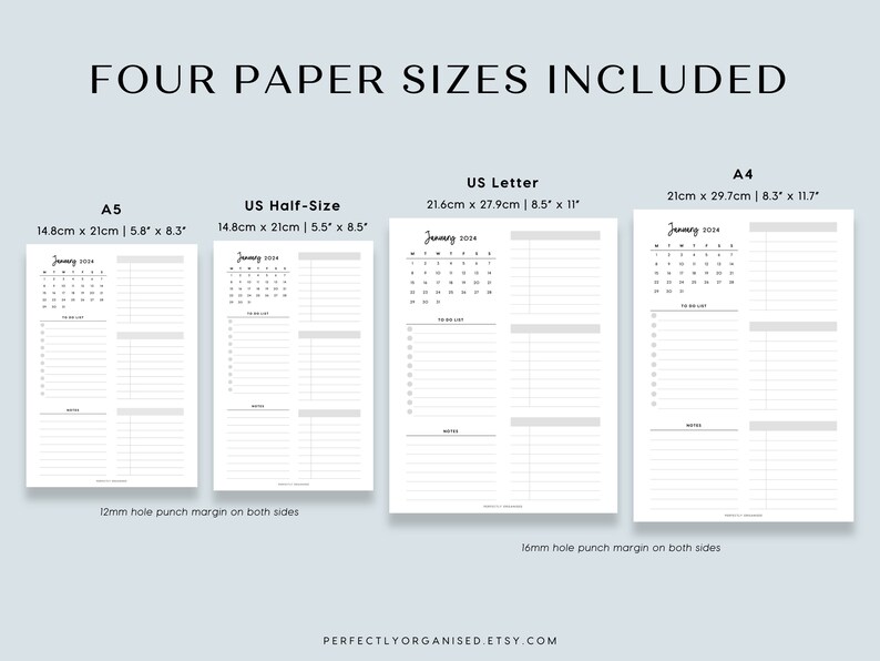 PRINTABLE 2024 Day on 1 Page 2024 Daily Planner, 2024 Daily Pages, 2024 ...