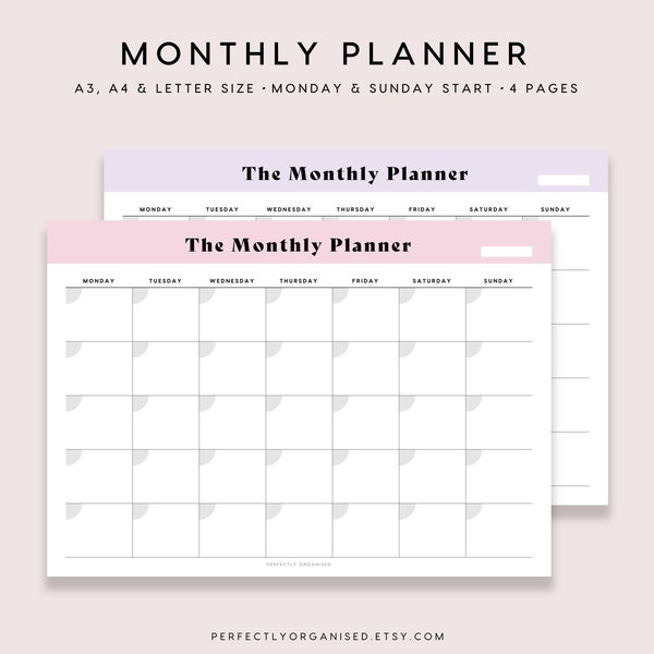 Monthly Desk Planner - Etsy