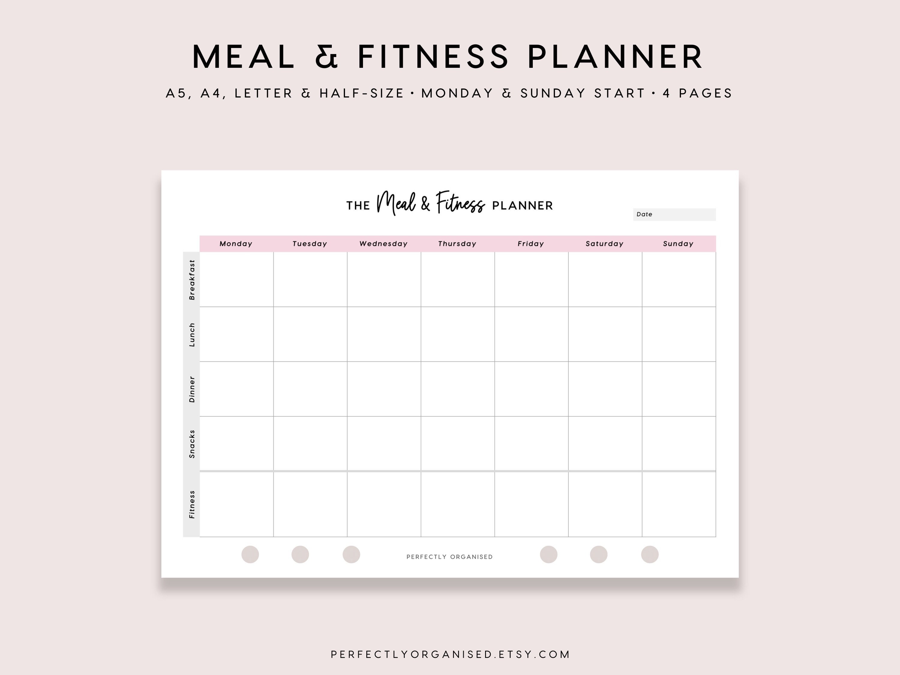 PRINTABLE Meal & Fitness Planner Weekly Meal Planner, Meal Planning ...