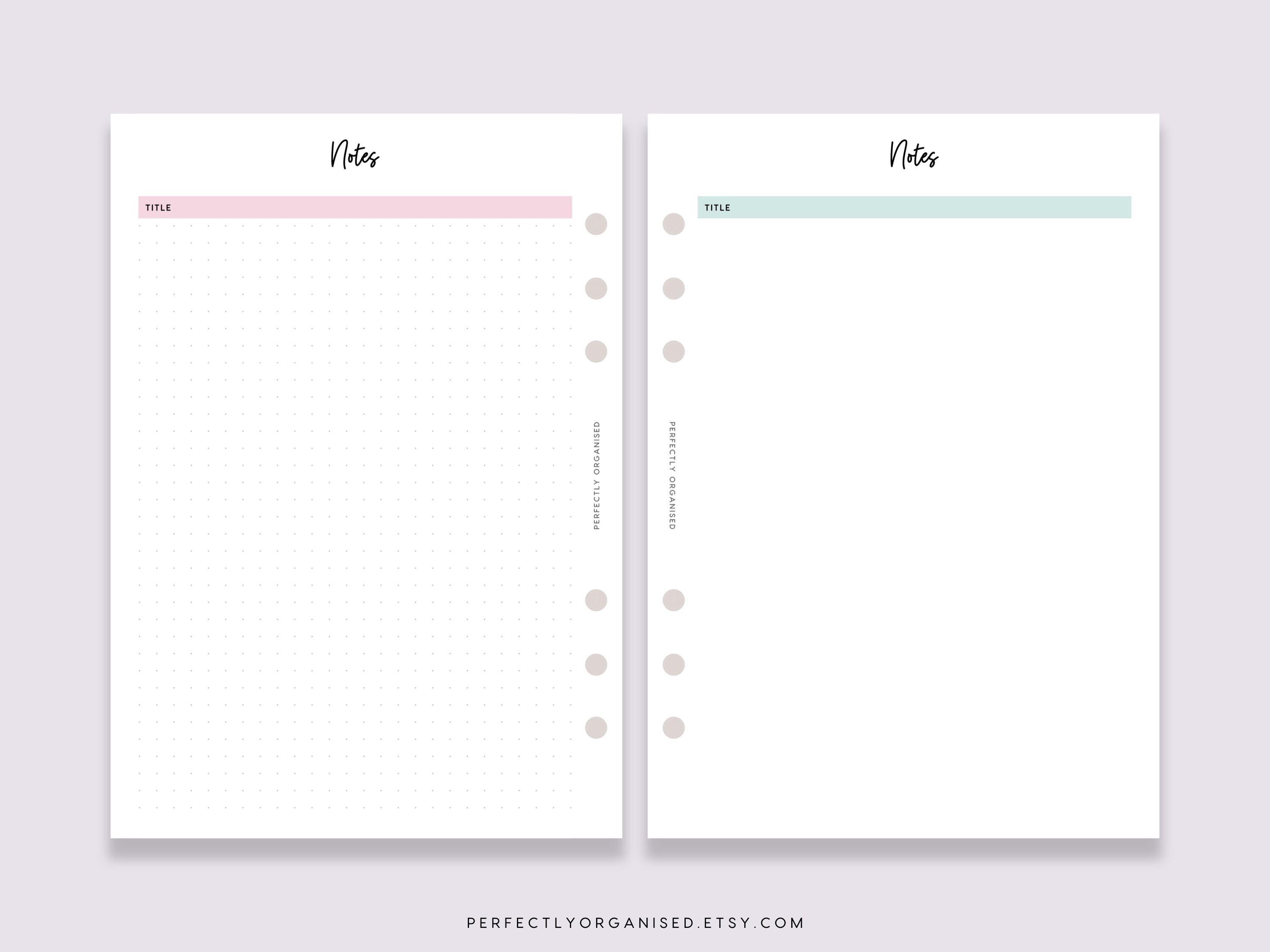 PRINTABLE Notes Bundle Notes Pages, Notes , Dot Grid Notes, Lined Notes ...