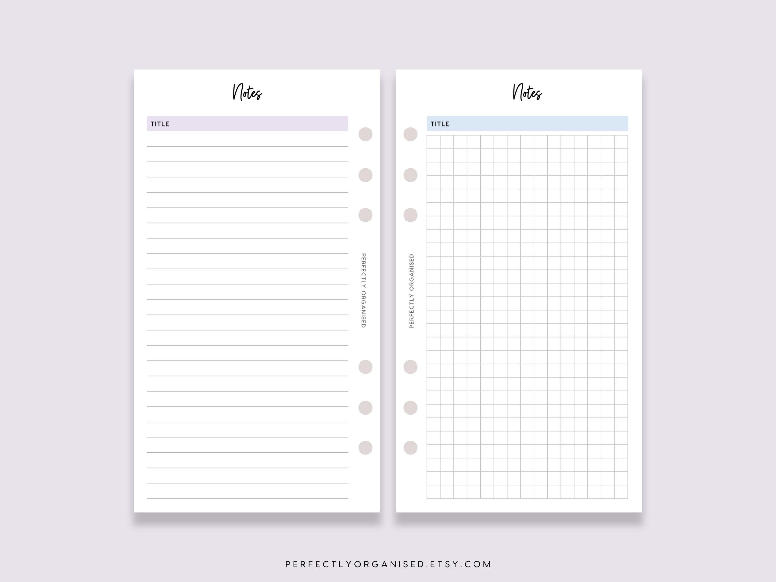 PRINTABLE Notes Bundle Notes Pages, Notes , Dot Grid Notes, Lined Notes ...