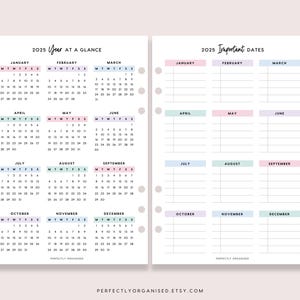2025 Year at Glance & Important Dates | 2025 Calendar, 2025 Planner ...