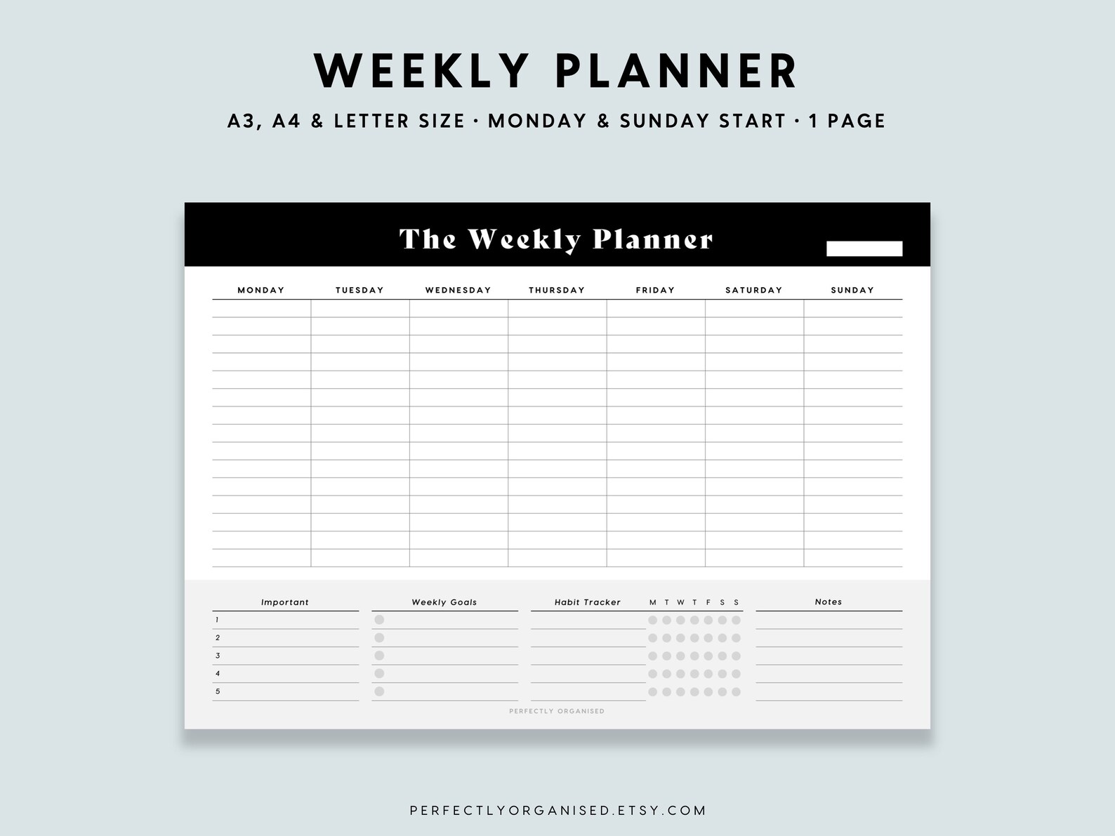 PRINTABLE Weekly Planner design 3 Desk Planner, Weekly Schedule, Weekly ...