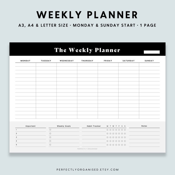 Printable Weekly Planner - Etsy