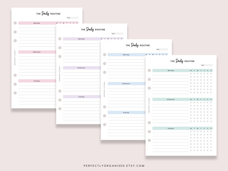 PRINTABLE Daily Routine Daily Schedule, Weekly Routine, Daily Planning ...