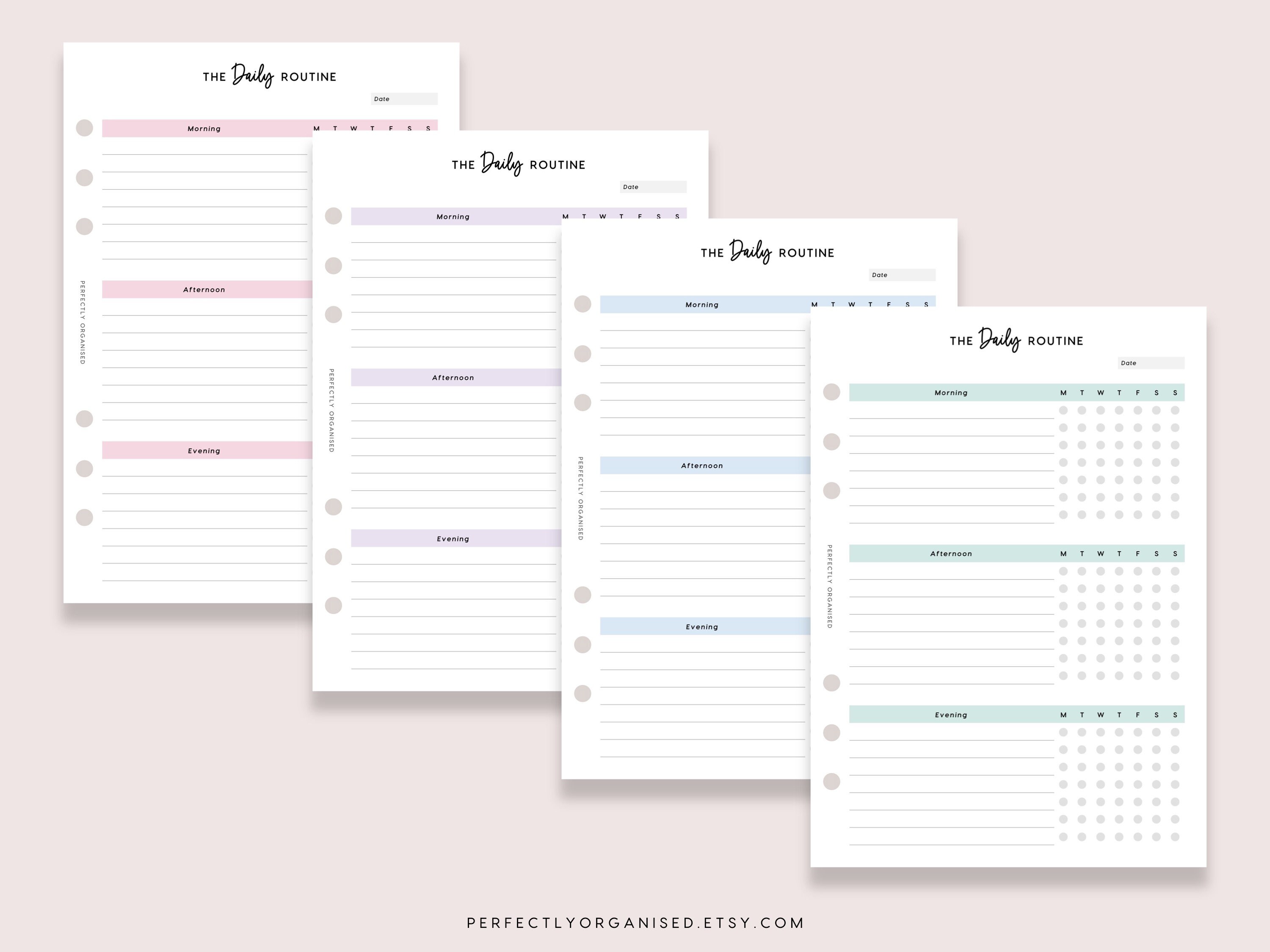 PRINTABLE Daily Routine Daily Schedule, Weekly Routine, Daily Planning ...