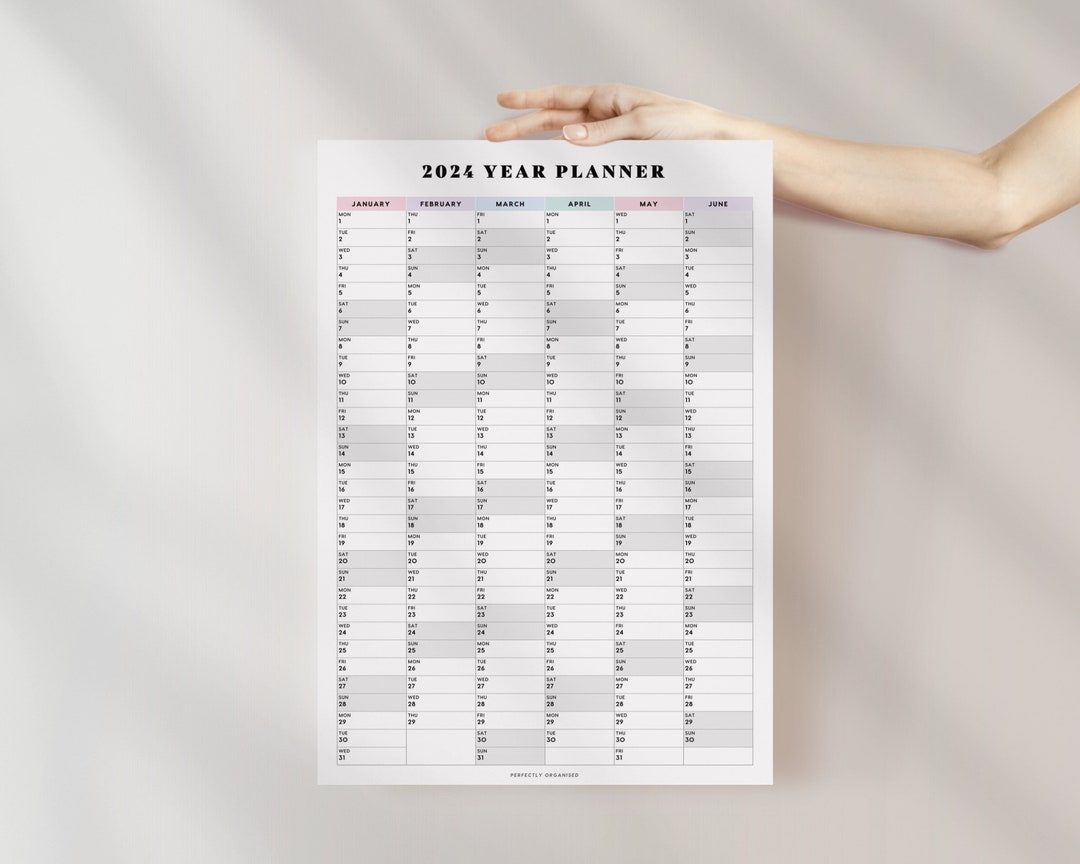 PRINTABLE 2024 Year Planner 2024 Large Wall Calendar, 2024 Year ...