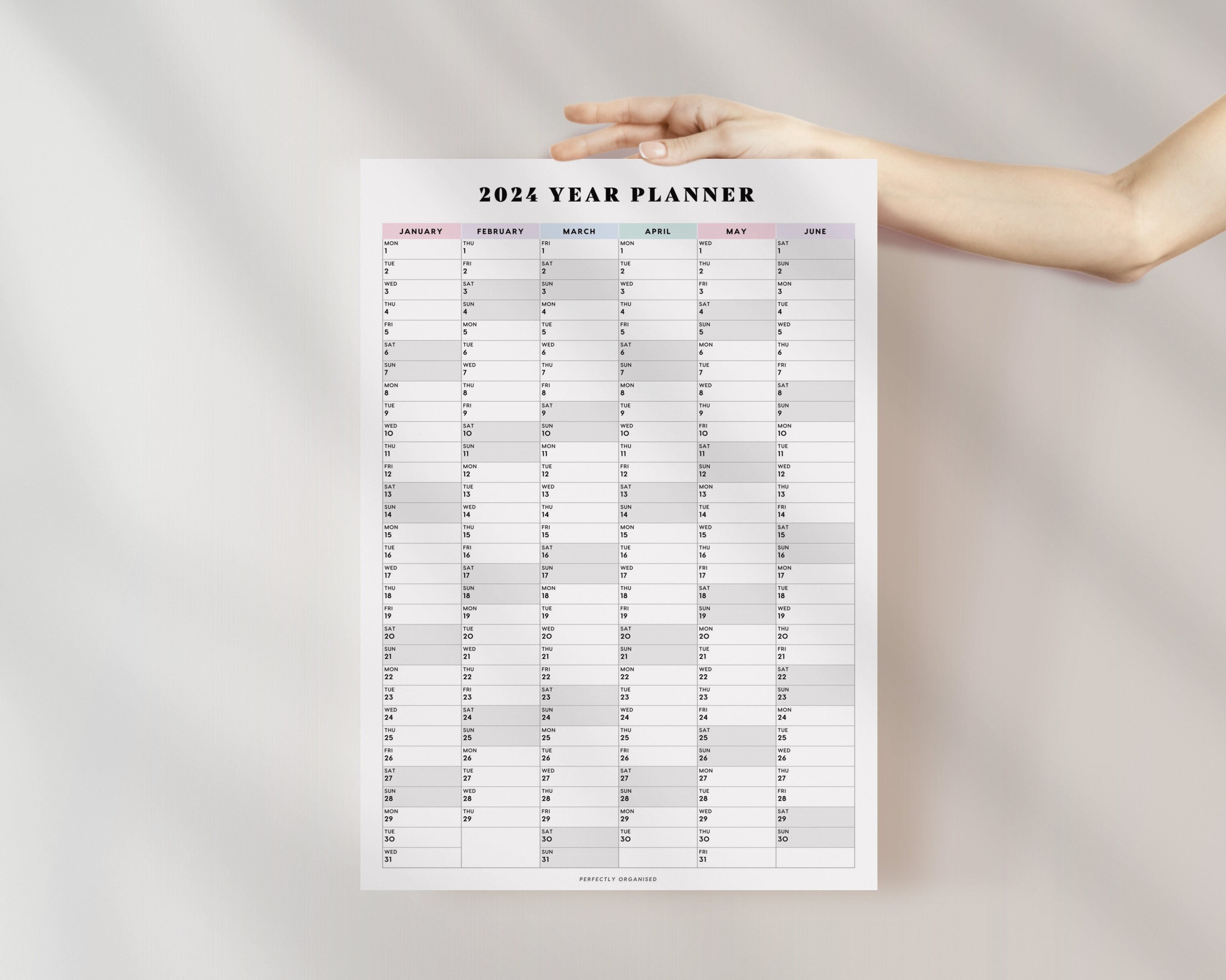 PRINTABLE 2024 Year Planner 2024 Large Wall Calendar, 2024 Year ...